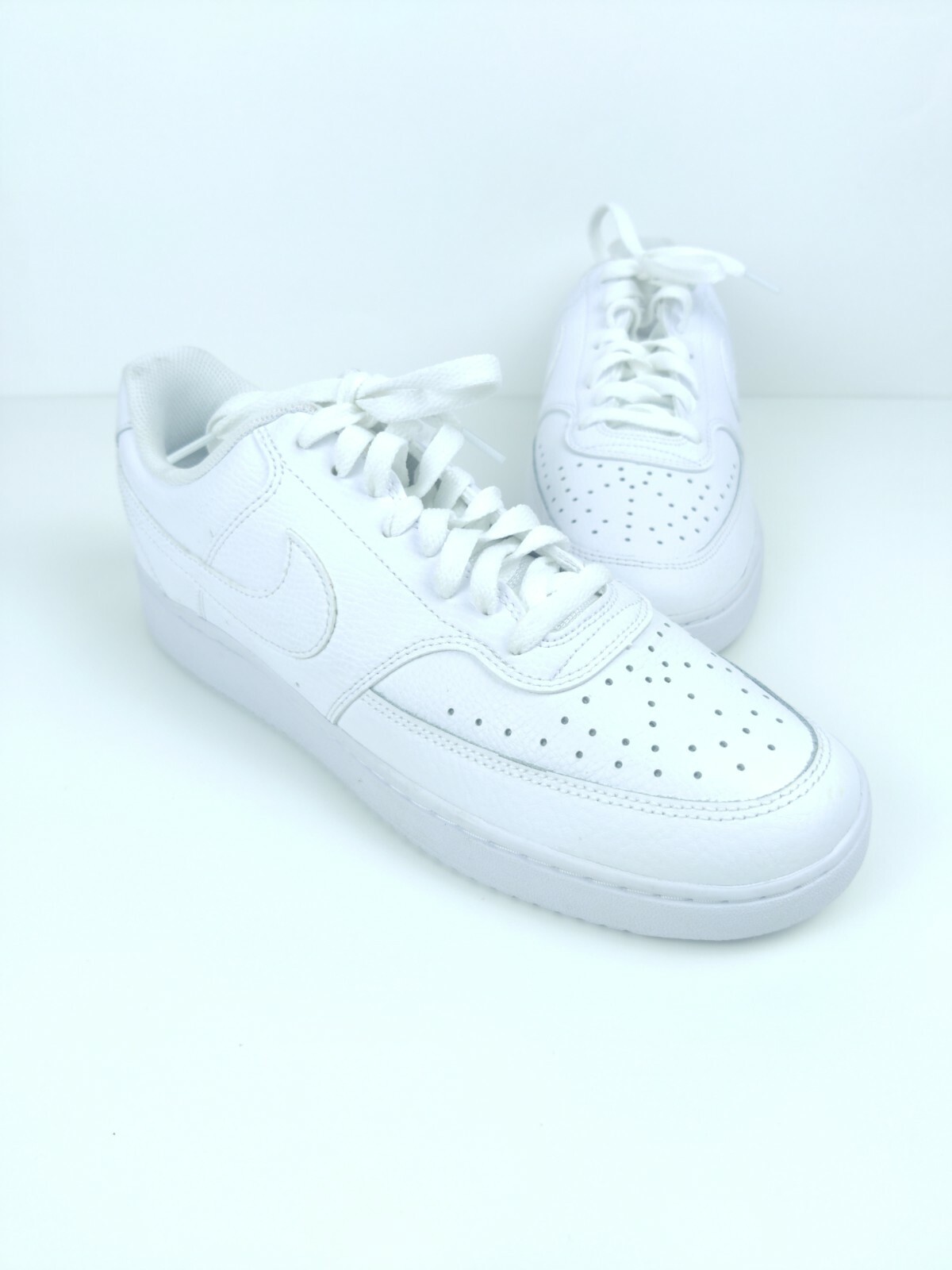 Nike COURT VISION Men’s Low Top Triple White Leather US 10.5 CD5463-100 ...