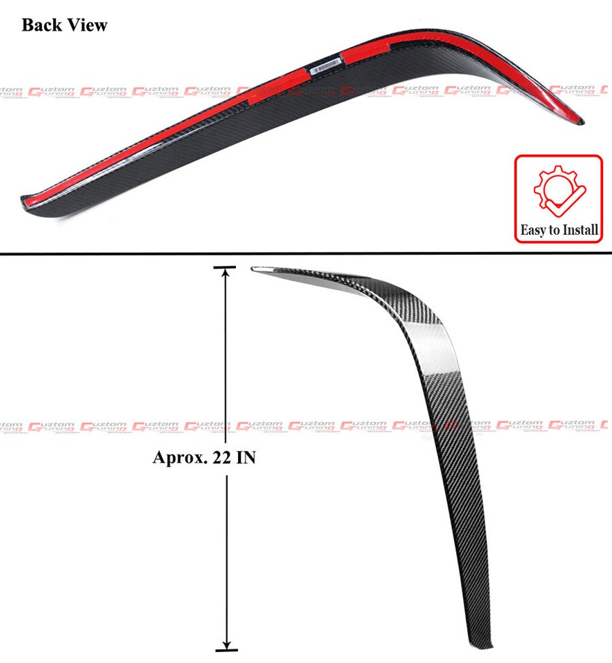 FOR 15-18 LEXUS RC F RCF REAL CARBON FIBER REAR BUMPER SIDE TRIM ...