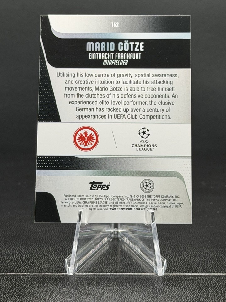 Mario Gotze 2025-25 Topps Chrome UCC #162 Raindrops - Eintracht ...