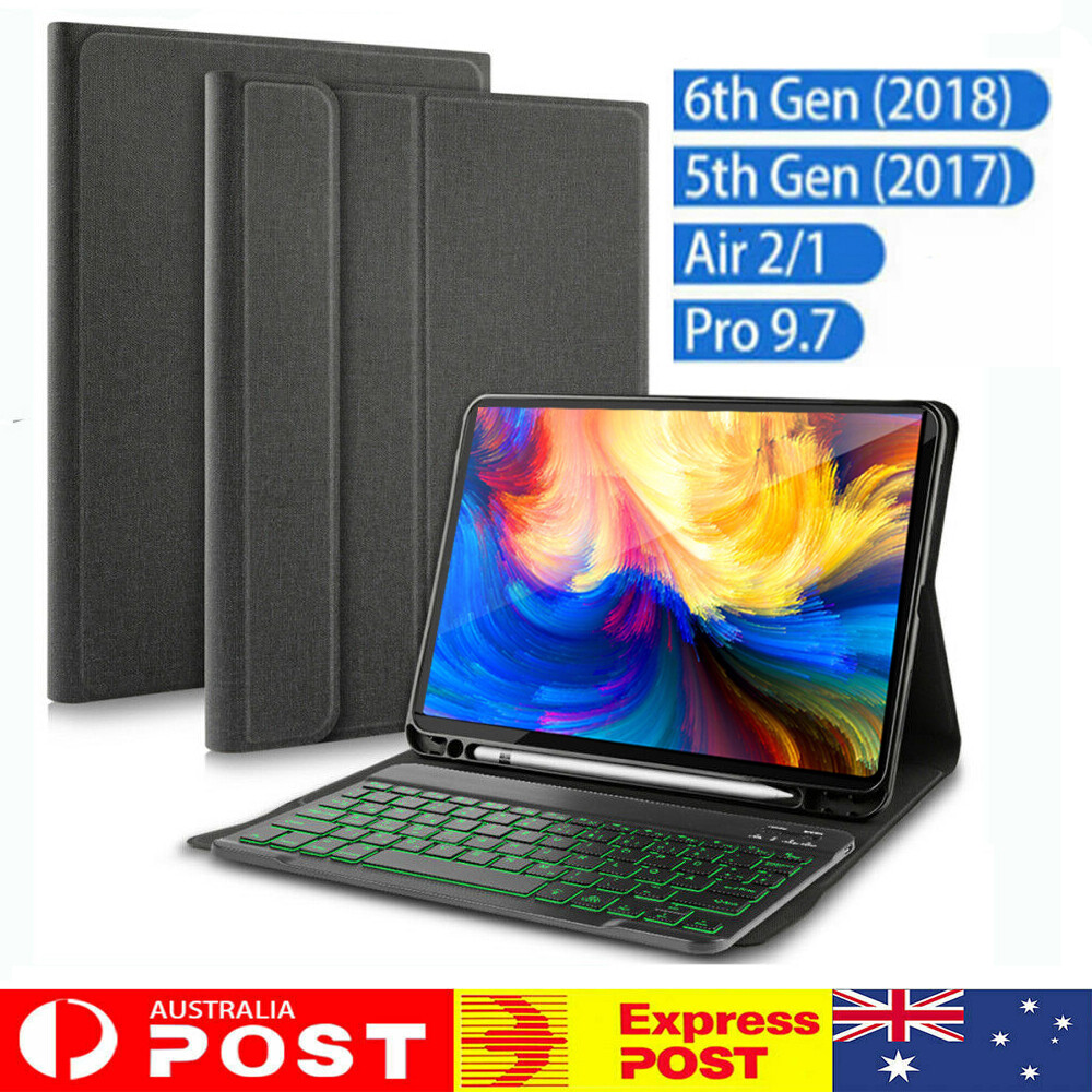AU Smart Case With Backlit Keyboard Cover For iPad 6th/5th Generation 2018 2017 | eBay