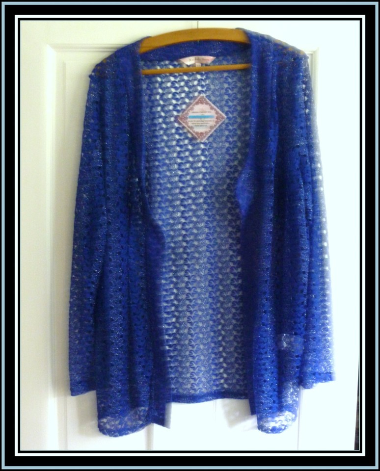 MICHELE HOPE COLLECTION -STUNNING COBALT BLUE LIGHTWEIGHT LACEY TOP ...