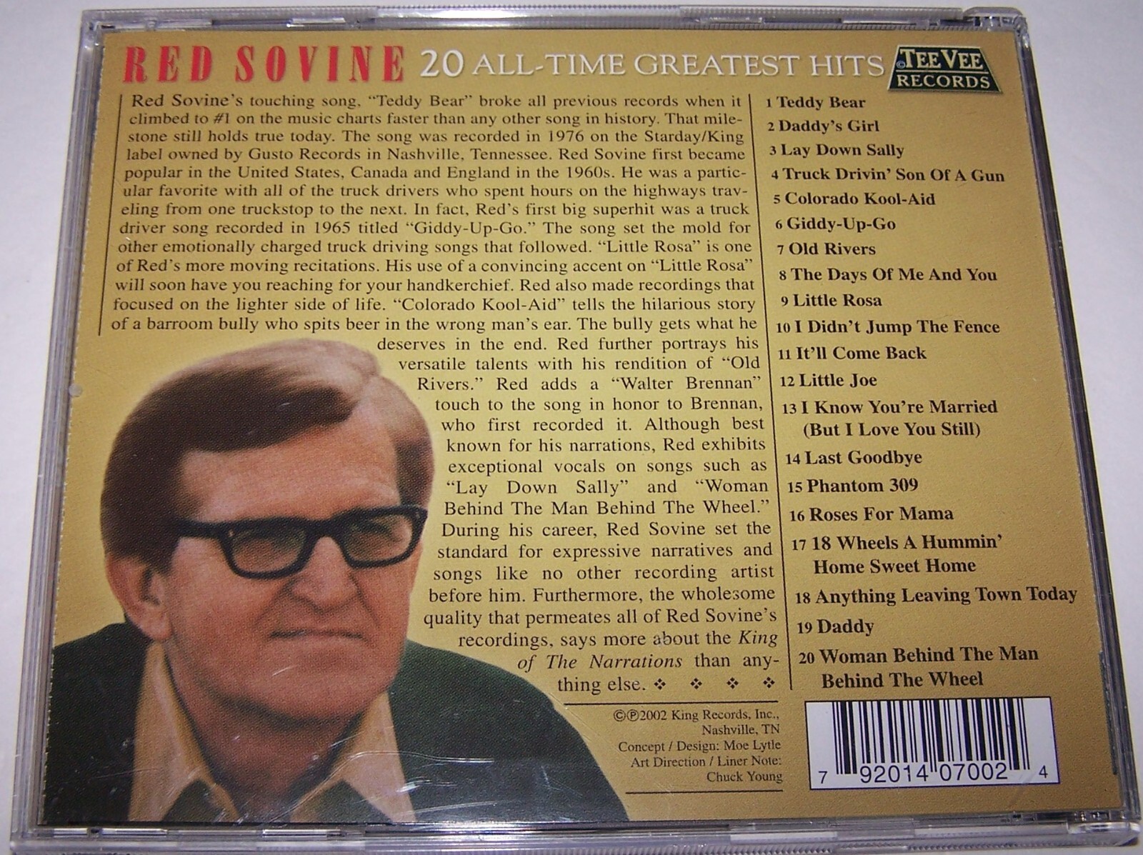 RED SOVINE, CD "20 ALL-TIME GREATEST HITS" 792014070024 | eBay