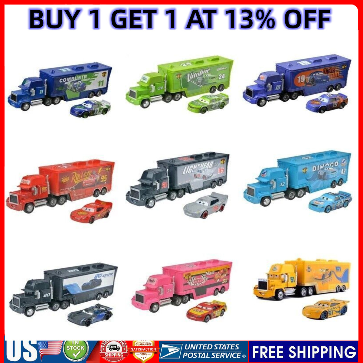 Disney Pixar Cars Diecast McQueen 1:55 Movie Toy Metal Model Kids Gift ...