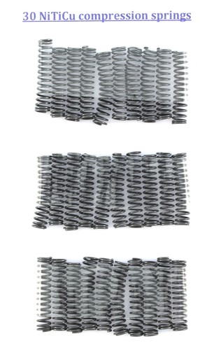 30 Nitinol Shape Memory Alloy NiTiCu springs, 70°C = 158°F activation ...