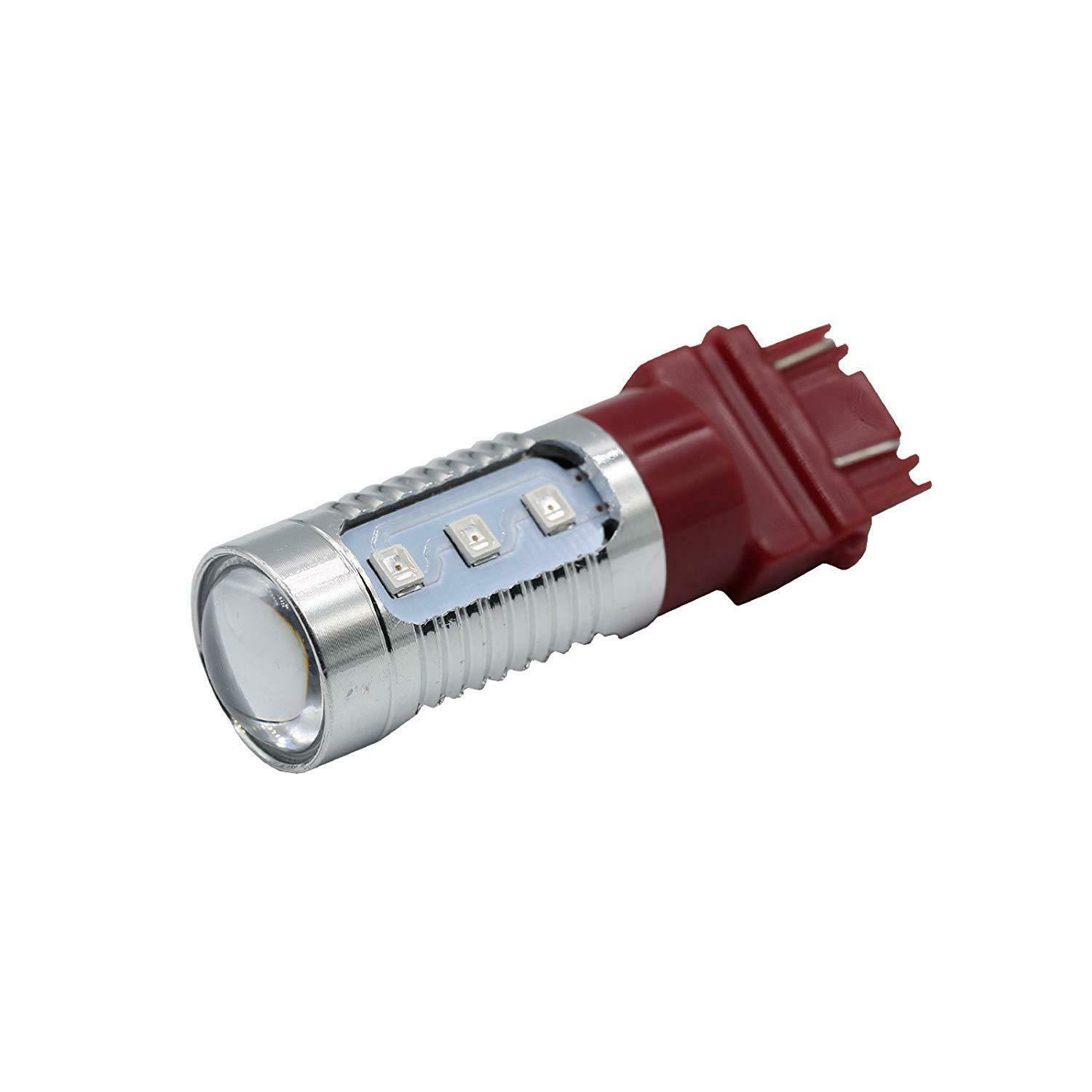 2x 3157/3057K LED Red Flash Strobe Blinker Rear Brake Tail LED Light ...