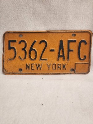 VINTAGE 1970s NEW YORK License Plate 5362-AFC | eBay