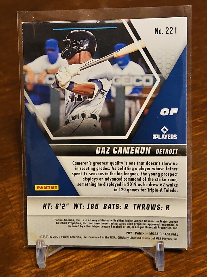 2021 Panini Mosaic Base #221 Daz Cameron - Detroit Tigers | eBay