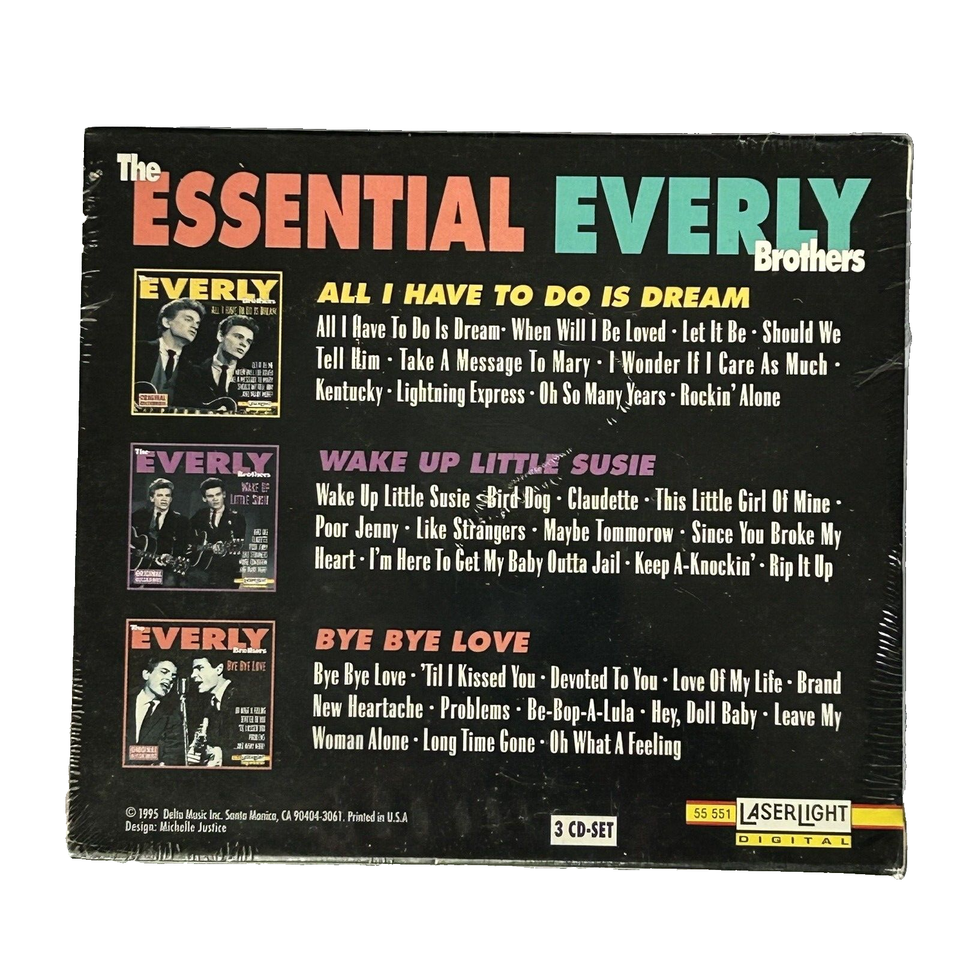 THE ESSENTIAL Everly Brothers 3CD Set New Sealed Laser Light Original ...