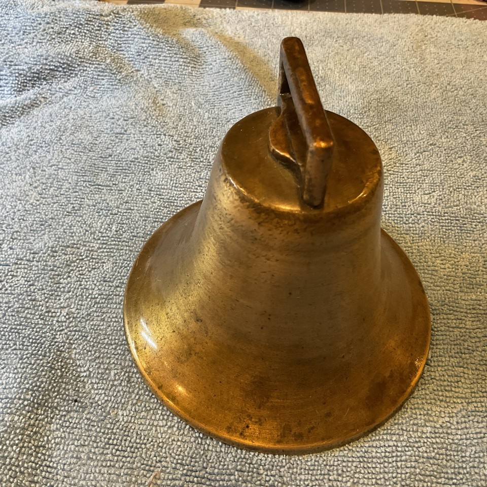 3.75" ANTIQUE PRIMITIVE COW OR GOAT BELL BRASS W/ CAST IRON CLAPPER | eBay