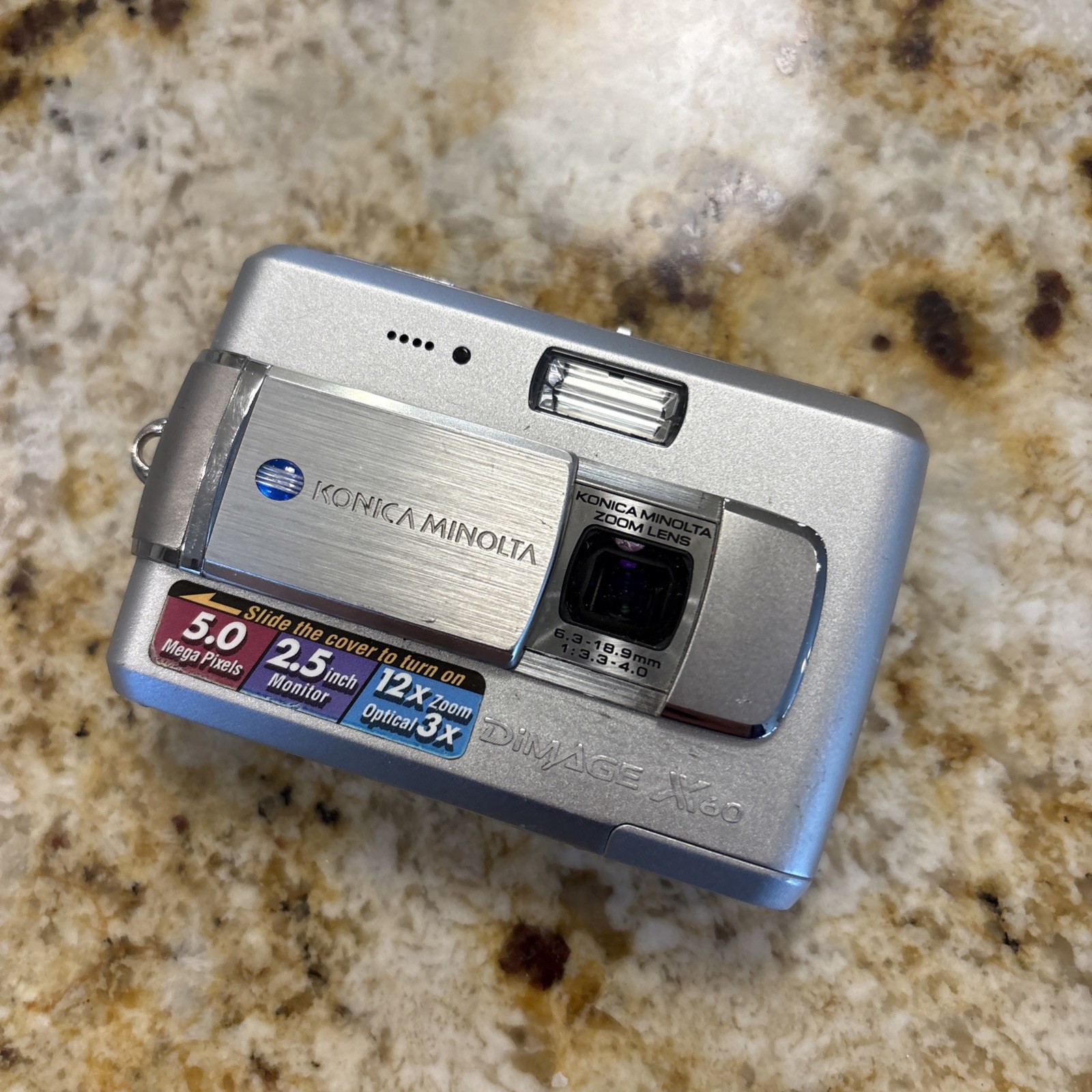 Konica Minolta Dimage X60 Silver 5.0MP Compact Digital Camera. WORKING ...