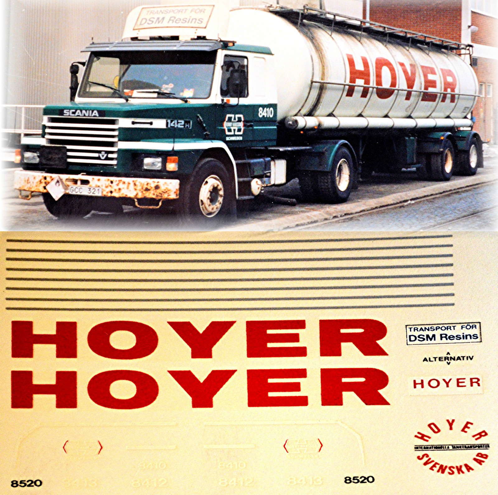 Spedition Hoyer Svenska AB Schweden (S) 1:87 Truck Decal LKW Abziehbild ...