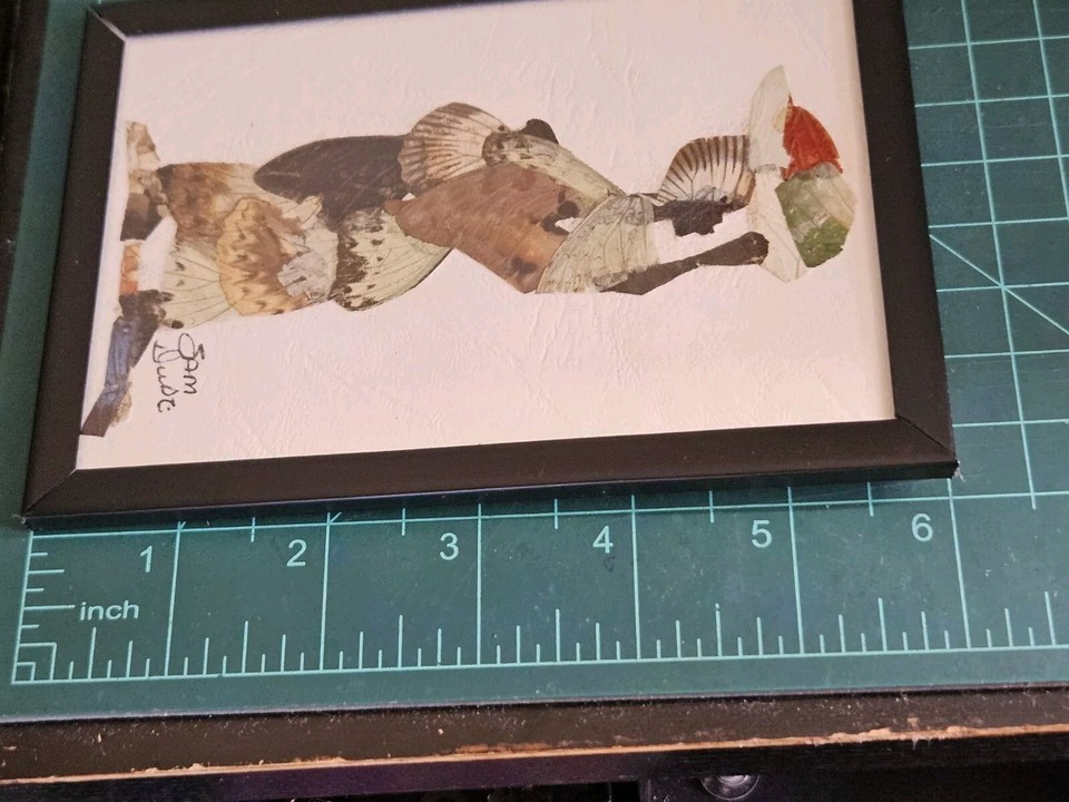 Vintage African Mosaic Butterfly Winged Art Signed by Sam Dube Small ...