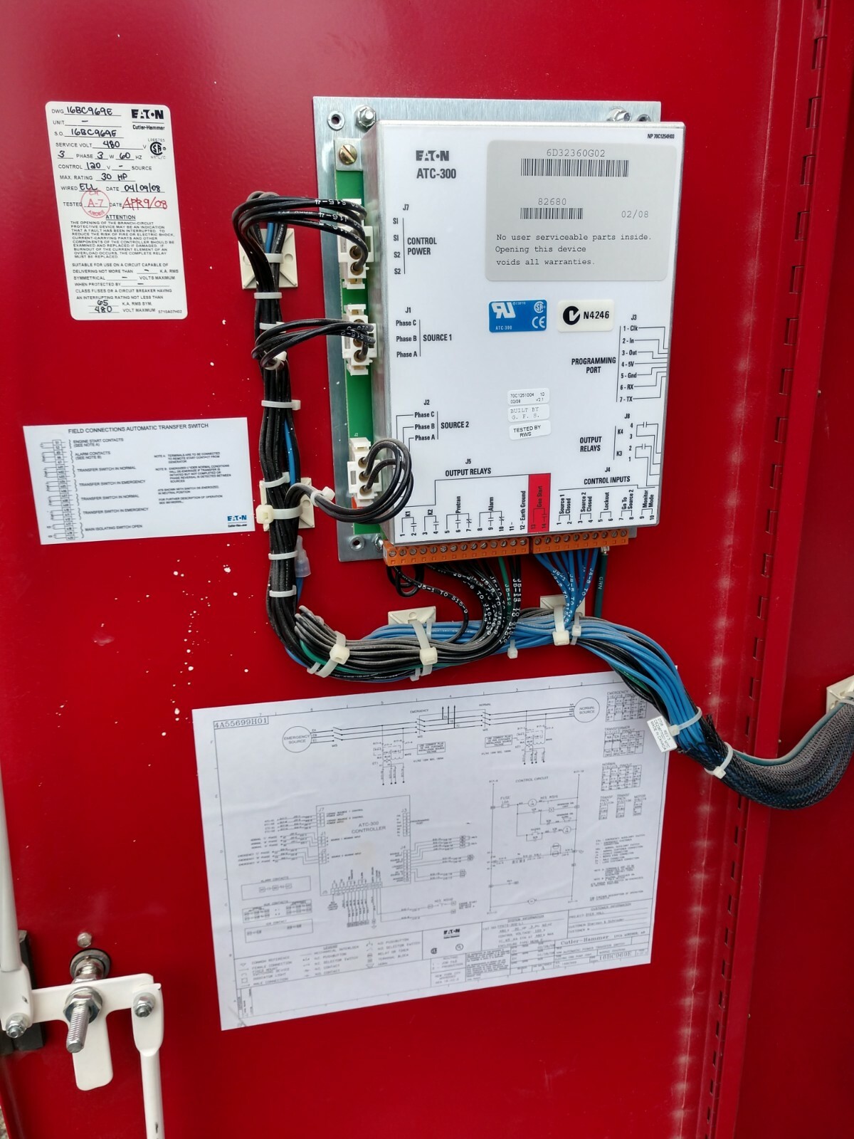 Eaton Cutler Hammer 30 HP 480 V Electric Fire Pump Automatic Transfer ...