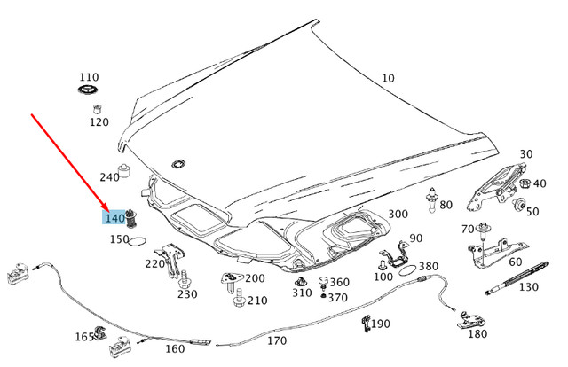 Genuine MERCEDES BENZ C Class W204 Bonnet Spring A2048800227 for sale ...