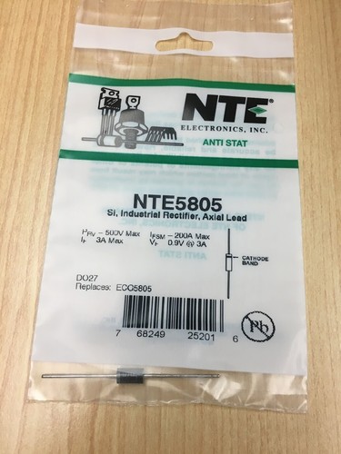 NTE5805 - Si, Industrial Rectifier, Axial Lead 500V 3A | eBay