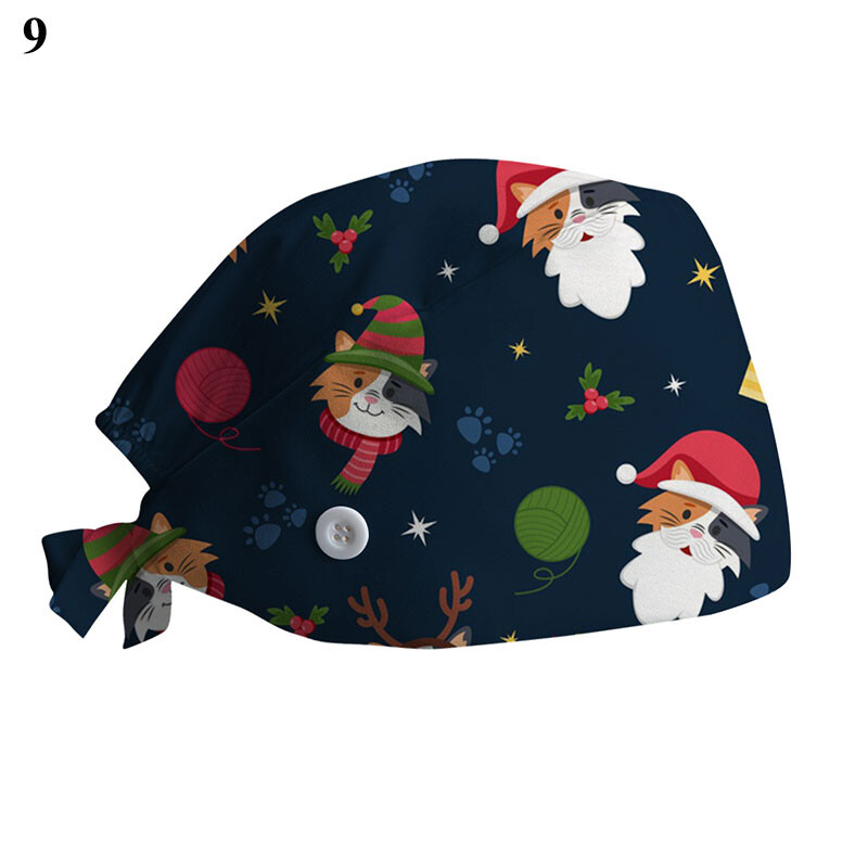 Surgical Scrub Cap Doctor Nurse Cotton Bouffant Adjustable Head Cover ...