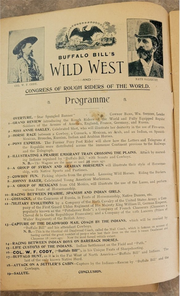 Buffalo Bill Cody Wild West Congress of Rough Riders Official Show ...