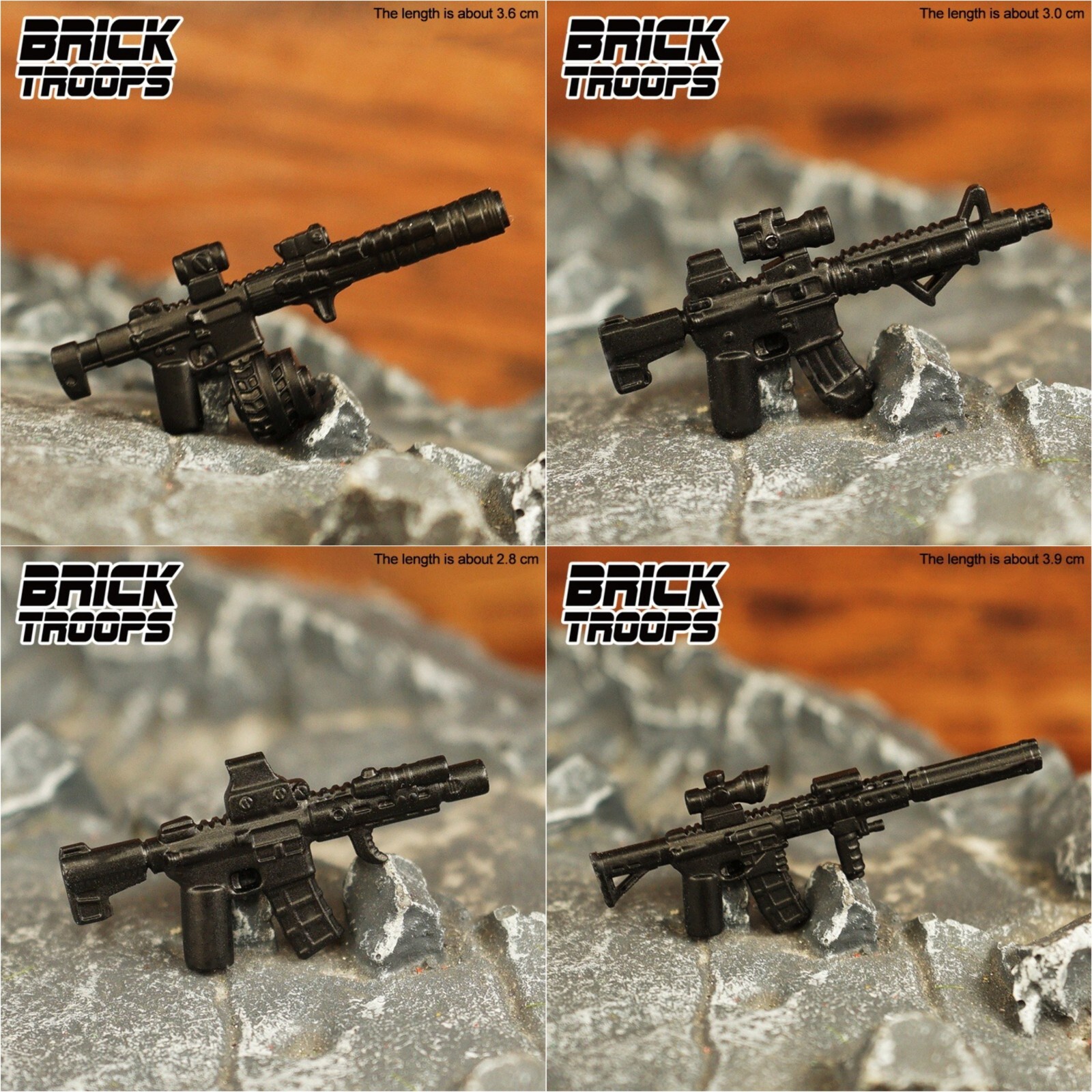 Custom M4 Rifle Variants for Minifigures -Pick Color!- NEW Brick Troops ...