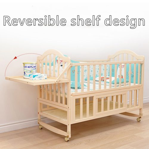 3 in1Convertible Baby-to-Toddler Bed Wooden Crib w/Pulley And Mattress ...