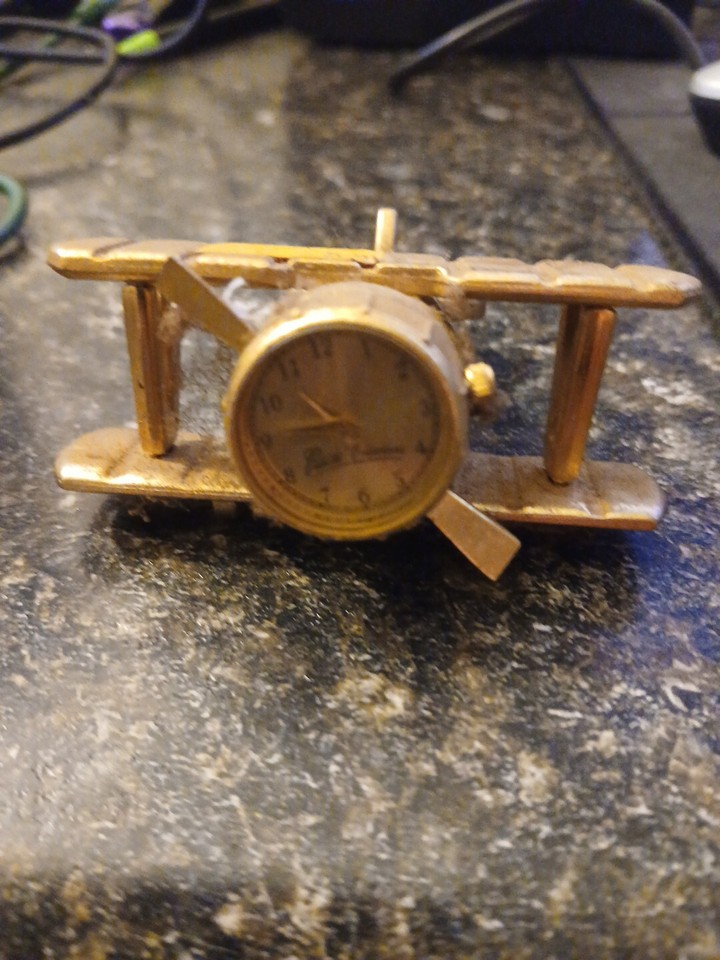 Vintage Elgin Brass Bi-plane Clock - Not Sure If It Works | eBay