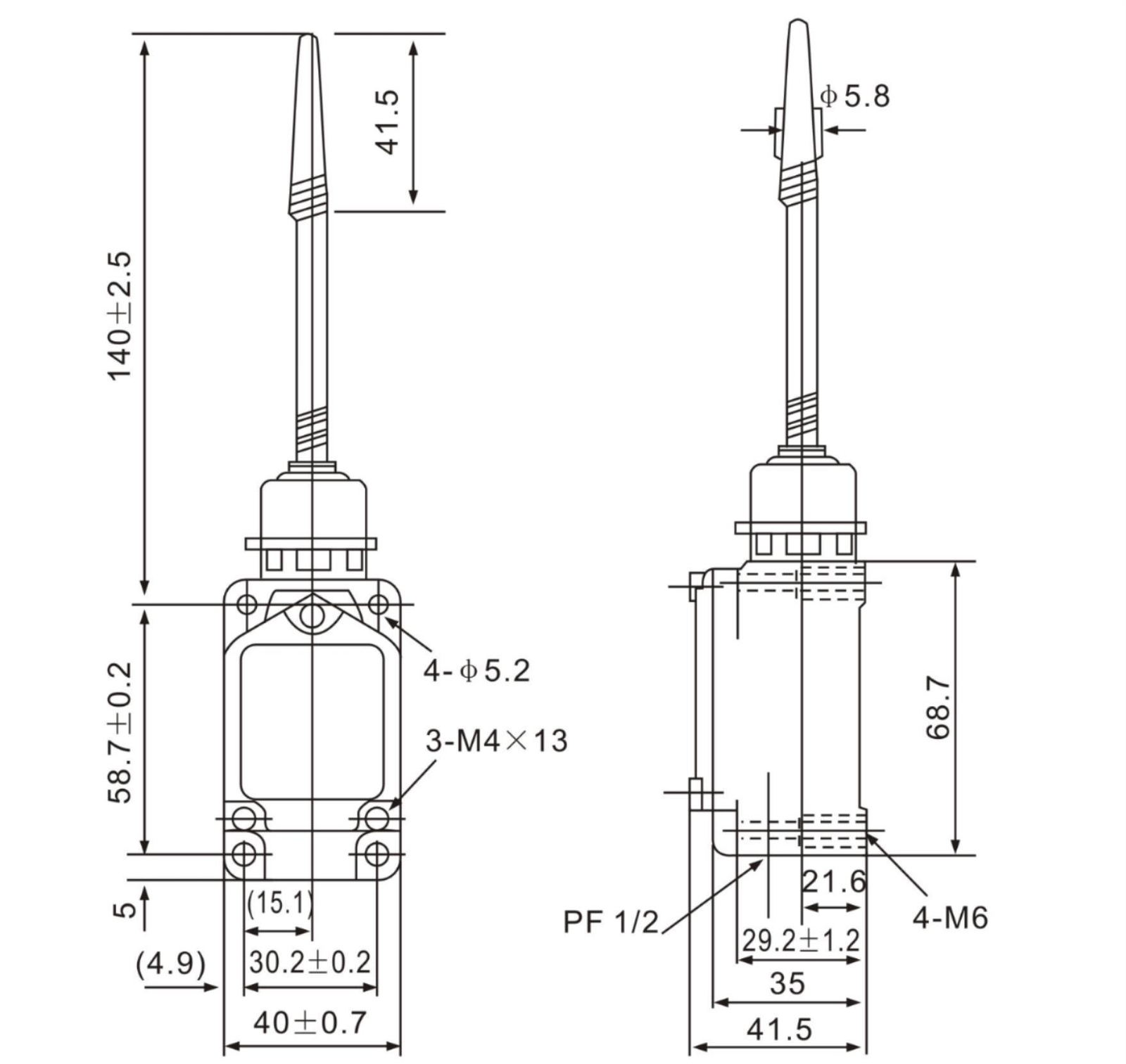 WLNJ-2 Plastic Rod Cover Limit Switch | eBay