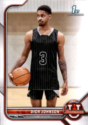 DIOR JOHNSON RC 2021-22 Bowman University Basketball #61 ROOKIE NBA ARC ...