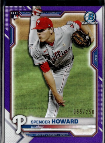 2021 Bowman Chrome #59 Spencer Howard Purple Refractor #/250 Rookie ...