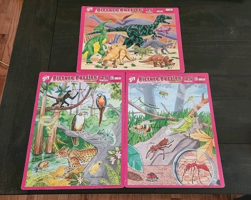 Lot Of Vtg Puzzle Patch Picture Puzzles 25 Pcs Rain Forest Insects ...