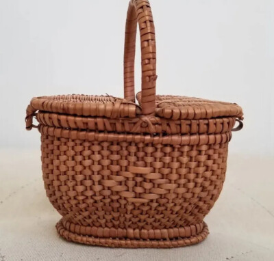 19TH Century RARE NEW ENGLAND SHAKER BASKET. Handmade Mini Antique ...