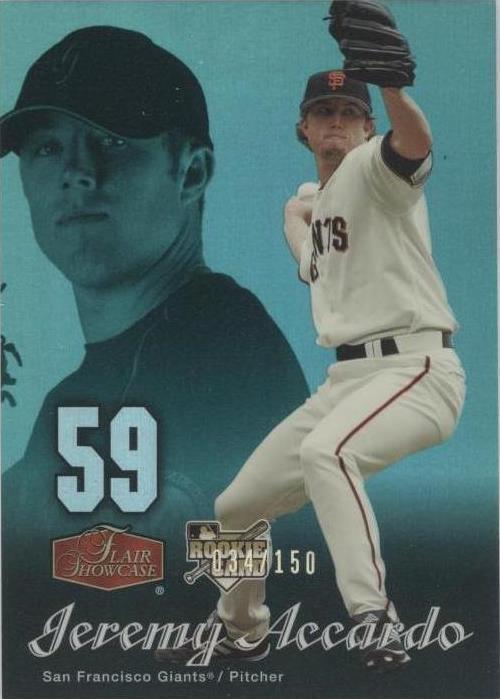 2006 Flair Showcase - Jeremy Accardo #44 Legacy Emerald /150 (RC) for ...