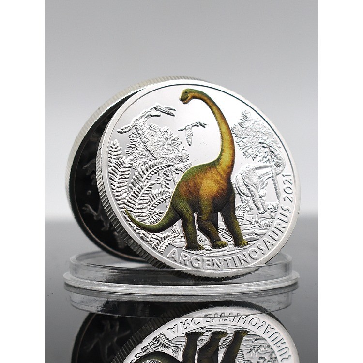 12Pcs Dinosaur challenge Coins Set Colorized Dinosaurs Commemorative ...