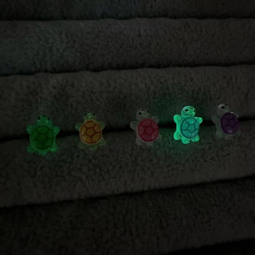 5Pcs Luminous Little Turtle Tongue Nail Cute Resin Tongue Ring | eBay ...