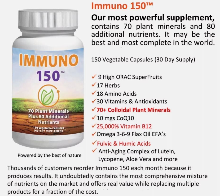IMMUNO 150 - The Ultimate Multi Vitamin, Immune Booster 150 Capsules ...