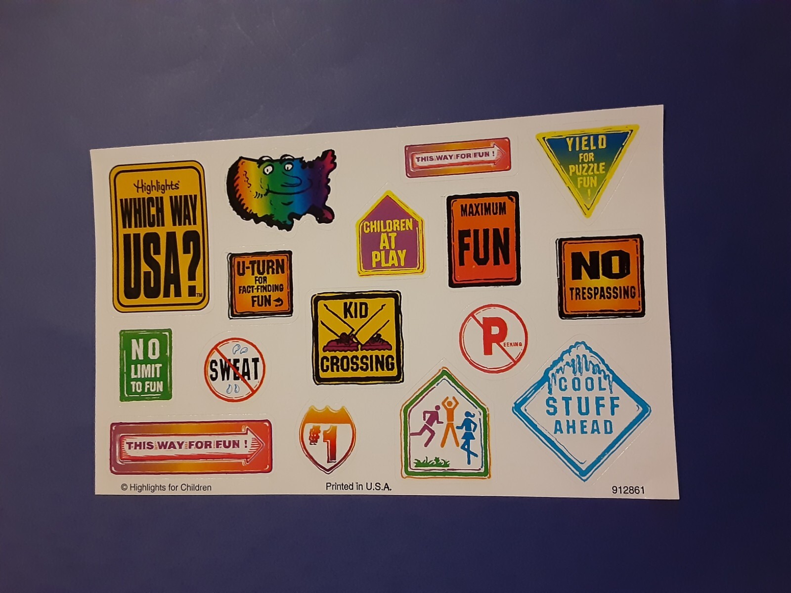 Highlights signs sticker sheet *damaged* | eBay