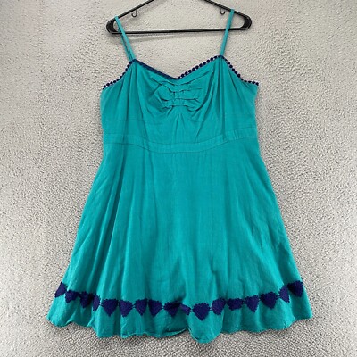 Modcloth Dress Womens 1X Spaghetti Strap Heart Lace Trim Seen Swooning ...