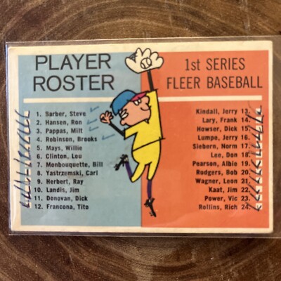 1963 Fleer Checklist 1st Series Player Rooster Baseball Card | eBay