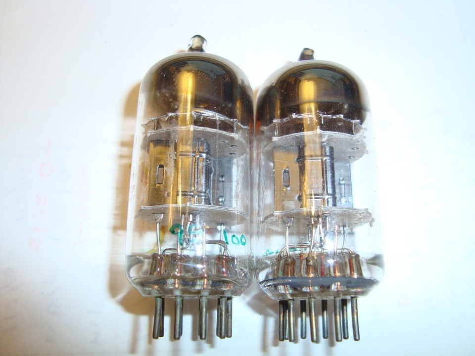One Pair of Heavy Duty Raytheon 12AT7WA Tubes, Black Plate, 3-Mica, NOS ...