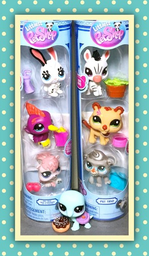Authentic Littlest Pet Shop LPS G7 Tubes Zoo Pets #96 - #98 Park Pets ...