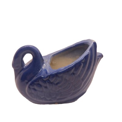Vintage Original Ceramic Swan Creamer Blue Glazed Pottery | eBay