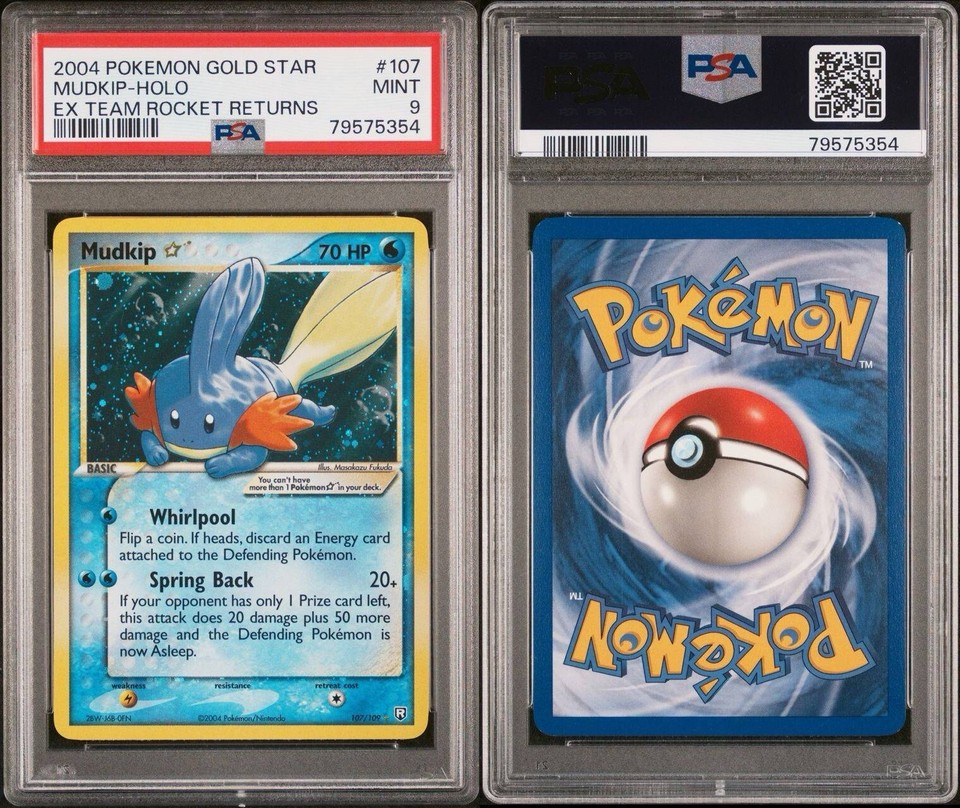 Pokemon Mudkip Gold Star EX Team Rocket Returns Ultra Rare Holo #107 ...