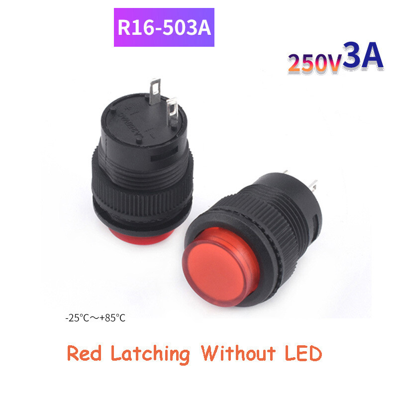 16mm Round Push Button Momentary / Latching Switch Red Green R16-503 LED 2 4 Pin | eBay