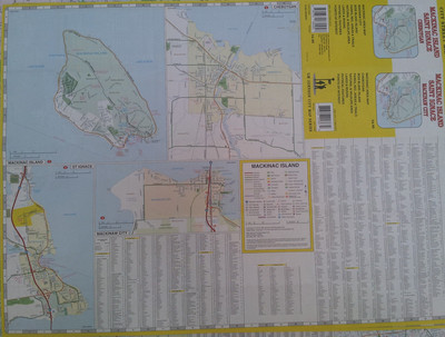 Mackinac Island Saint Ignace Cheboygan Mackinaw City Laminated Wall Map ...