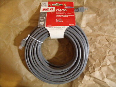 RCA 50 Ft. CAT-6 Gray Network Cable 250MHz TPH633R New | eBay