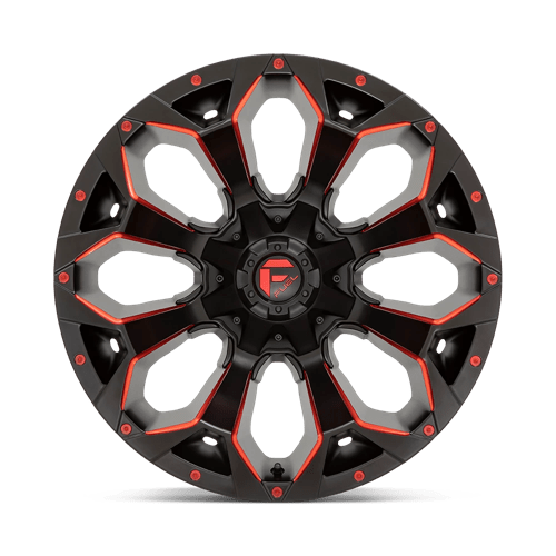 18X9 Fuel 1PC D787 ASSAULT 8X6.5 1MM MATTE BLACK RED MILLED (4 ...