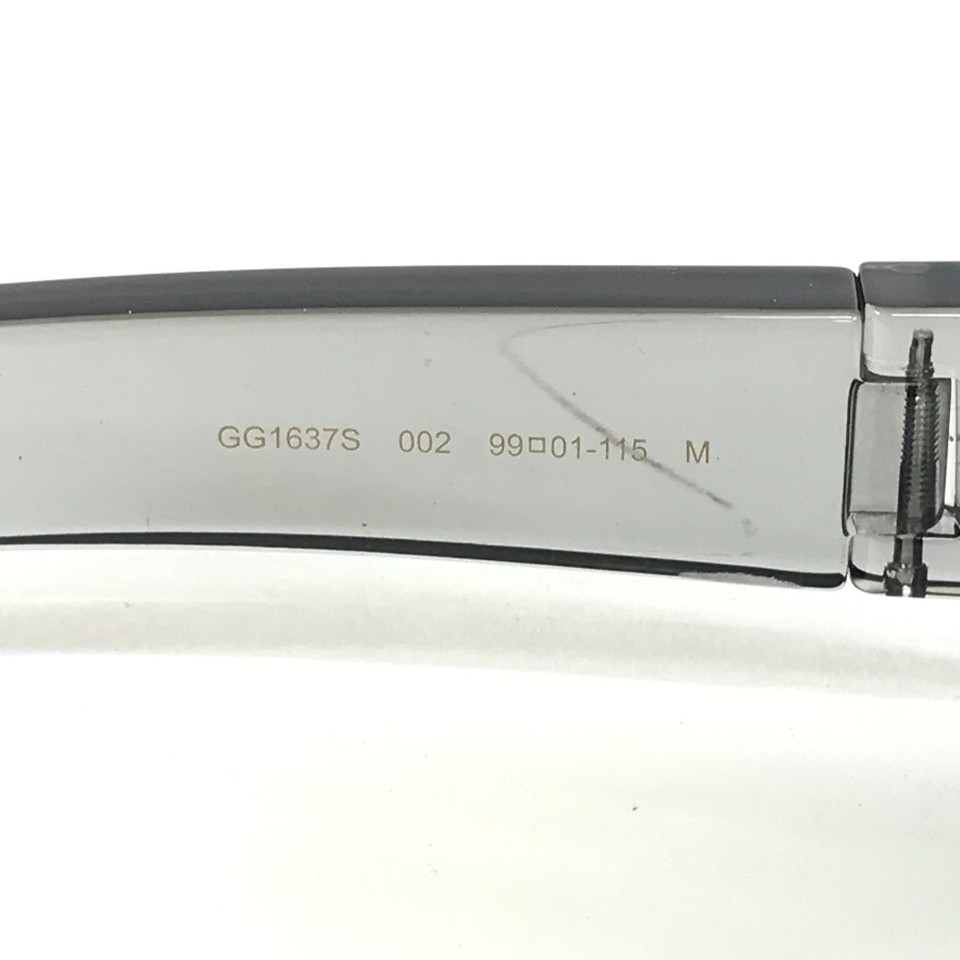 Gucci Sunglasses GG1637S 002 Transparent Grey Crystal w/ Silver Mirror ...