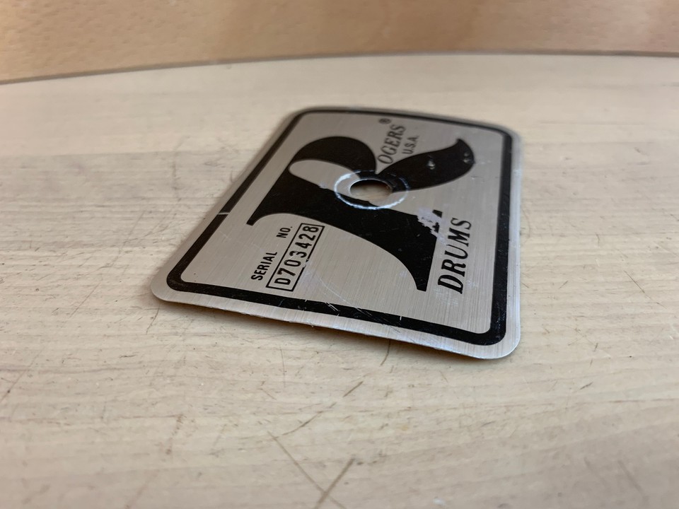 ROGERS 70s 80s Vtg BIG R BADGE Adhesive Sticker Label Serial # D703428 ...