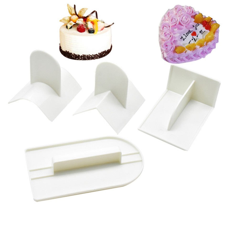 4pcs DIY Cake Fondant Scraper Smoother Dessert Mold Cream Spatula ...