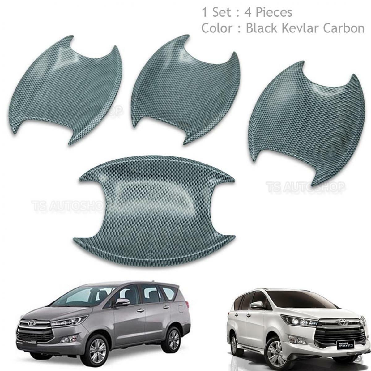 2017 Door Handle Bowl Insert Cover Black Carbon 4 Pc Fits Toyota Innova ...