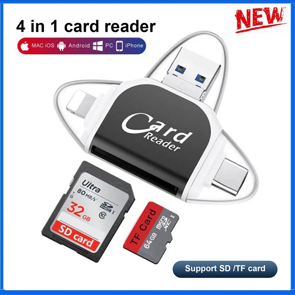 Multi-Port 4 in1 Universal Card Reader, | Grelly USA