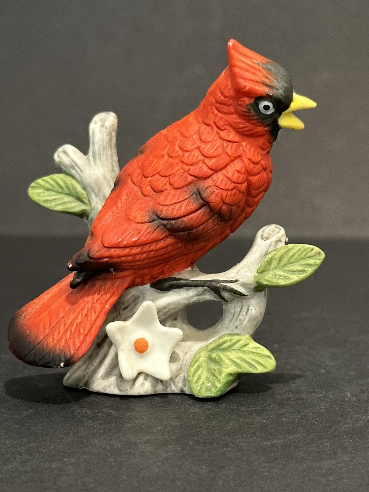 Vintage Lefton Cardinal Sitting On A Branch Hand Painted Figurine | eBay